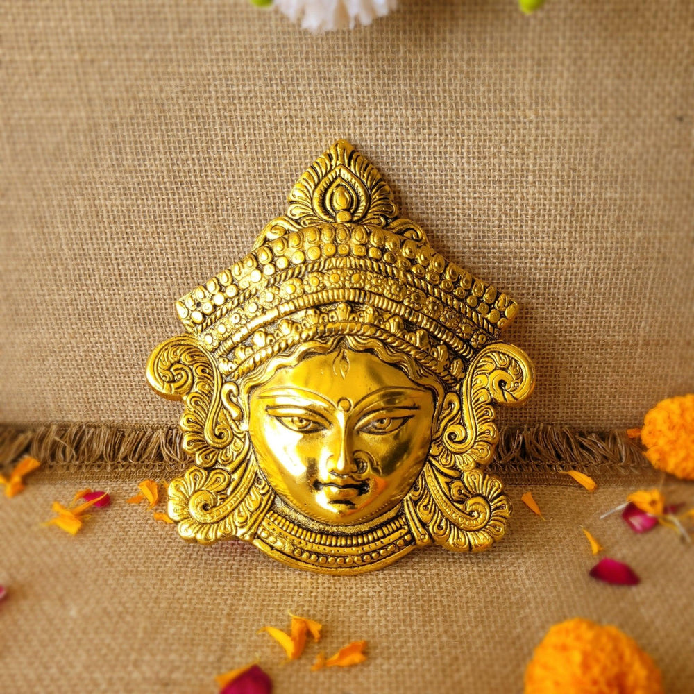 Auspicious Brass Durga Wall Decor - Serene Strength