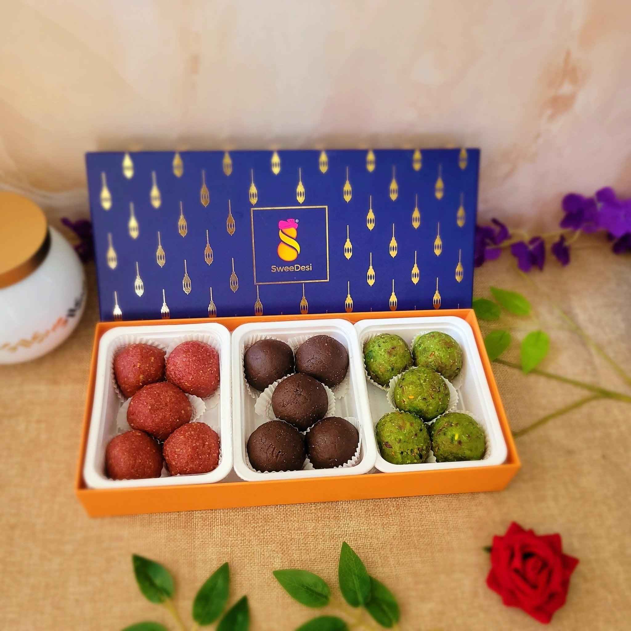 Sweet Delights: Gulab Churma, Chocolate & Pan Laddu