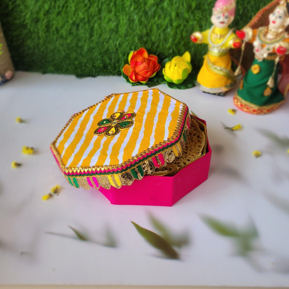 Traditional Handmade Ghewar Box - Perfect for Any Occasion!