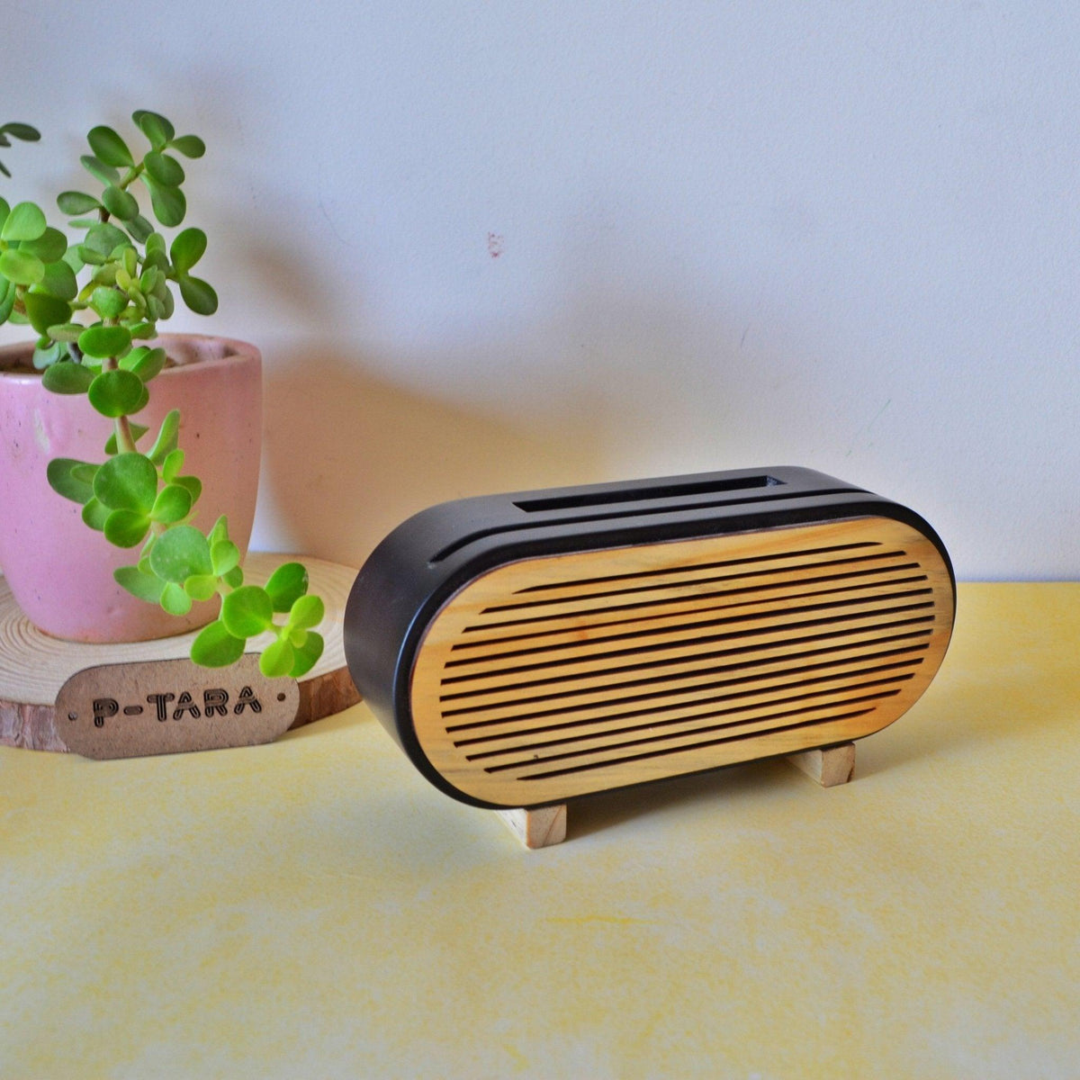 Vintage Pine Wood Sound Amplifier and Phone Holder